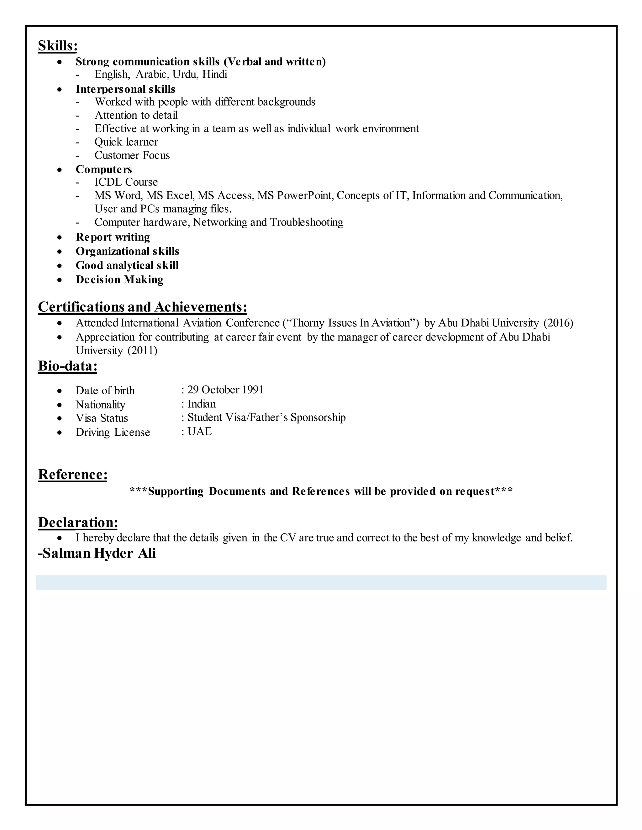 Salman Hyder CV | PDF