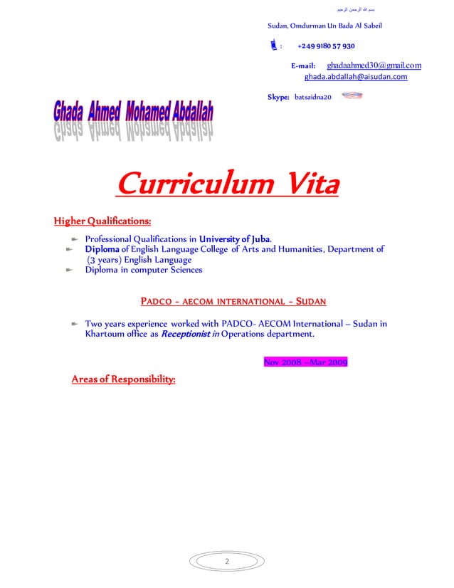 Ghada CV | DOCX | Business | Business and Finance