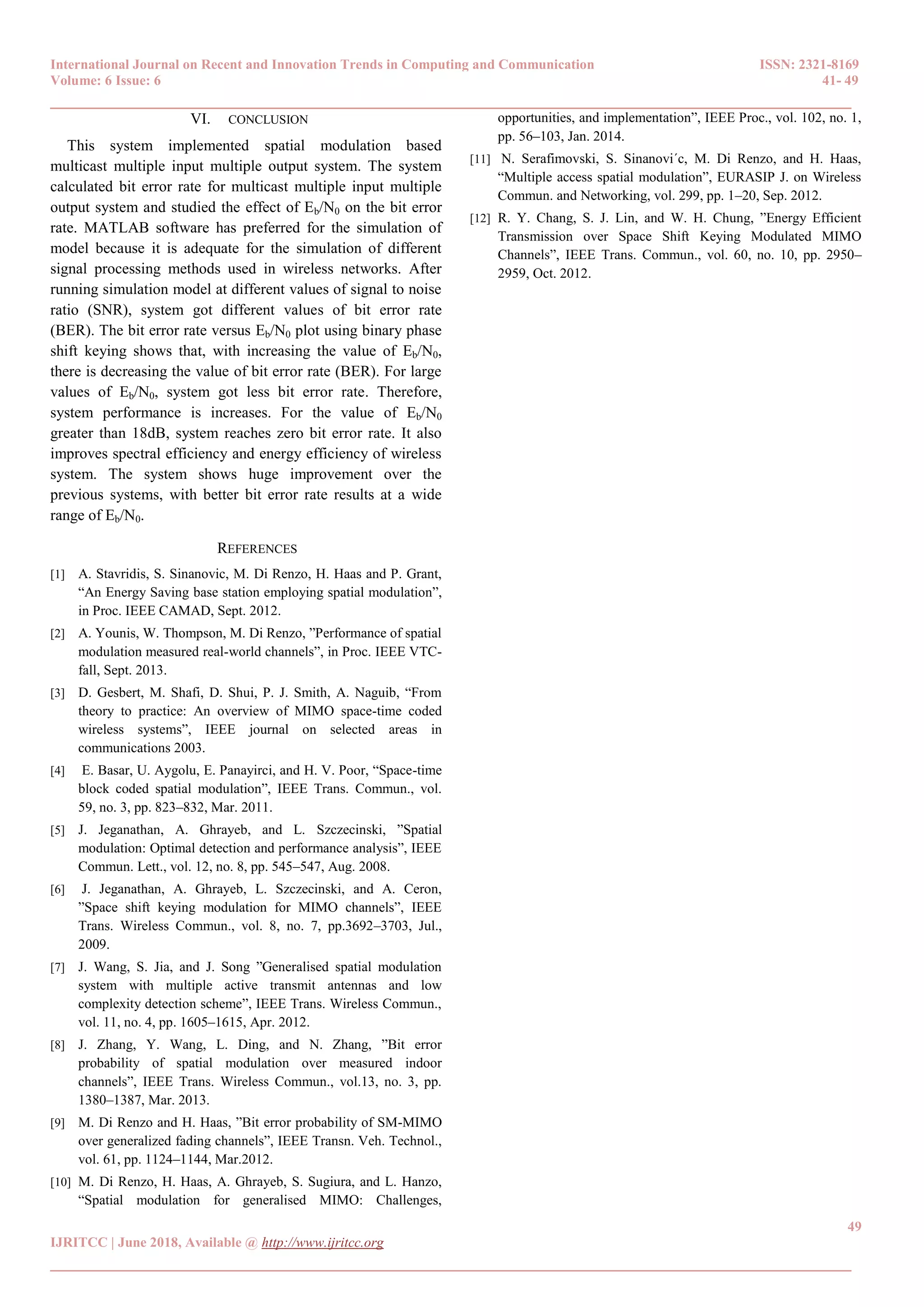 Bit Error Rate Analysis In Multicast Multiple Input Multiple Output Systems Pdf 