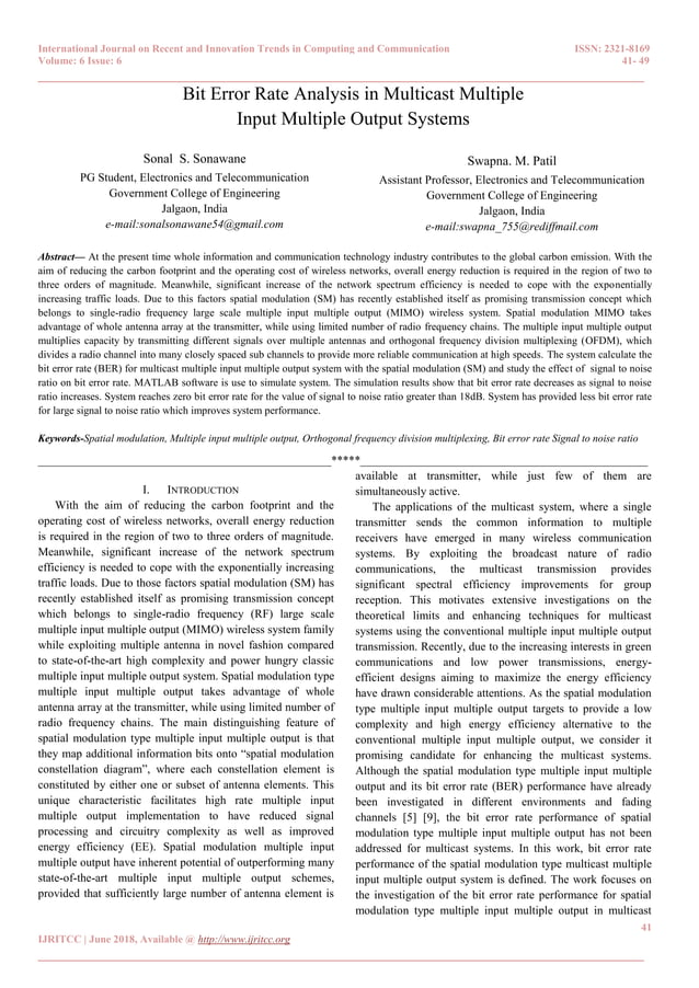 Bit Error Rate Analysis In Multicast Multiple Input Multiple Output Systems bit-error-rate-analysis-in-multicast-multiple-input-multiple-output-systems