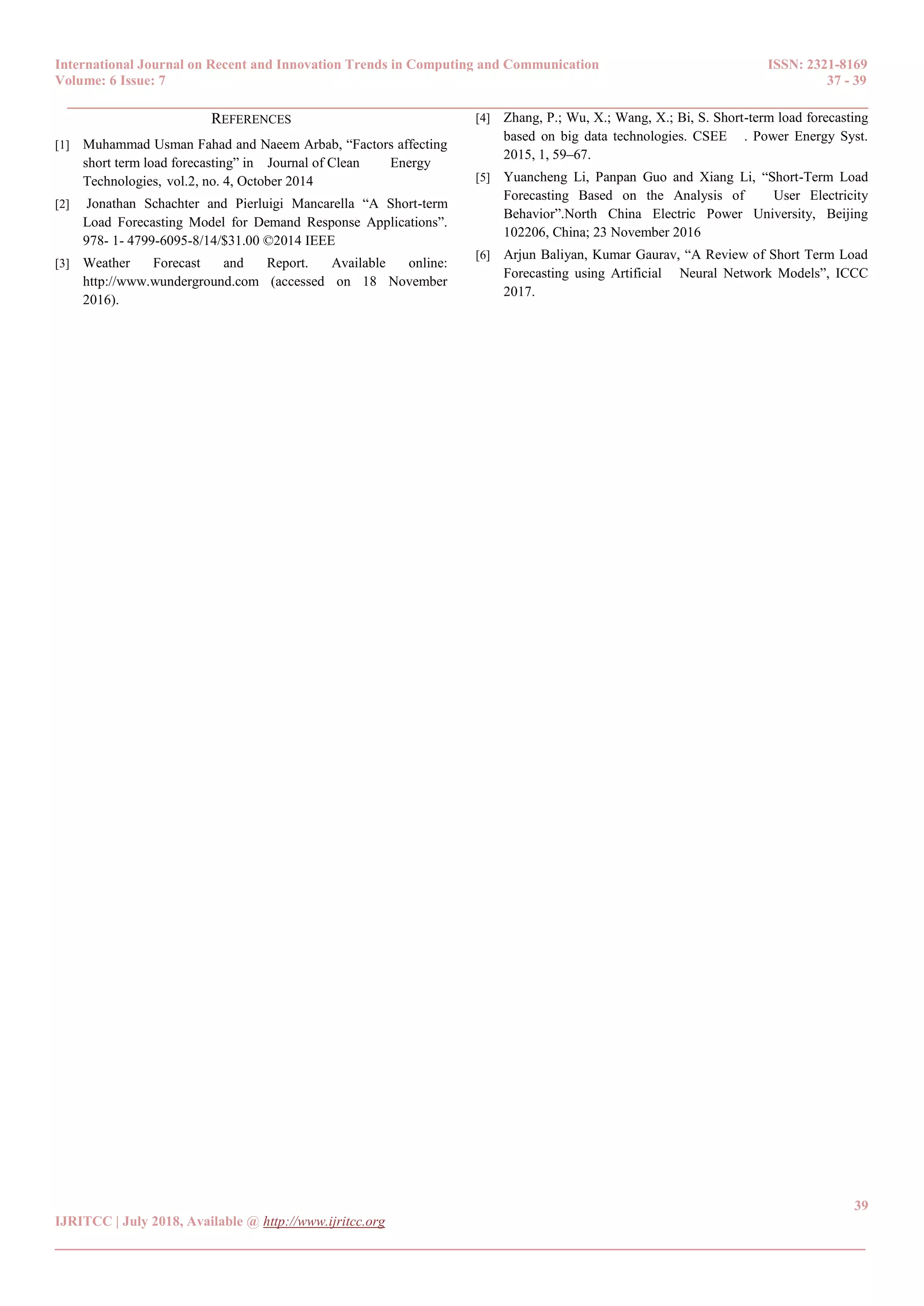 Short Term Load Forecasting Using ARIMA Technique | PDF