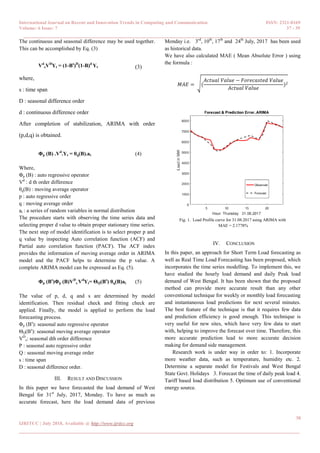 Short Term Load Forecasting Using ARIMA Technique | PDF