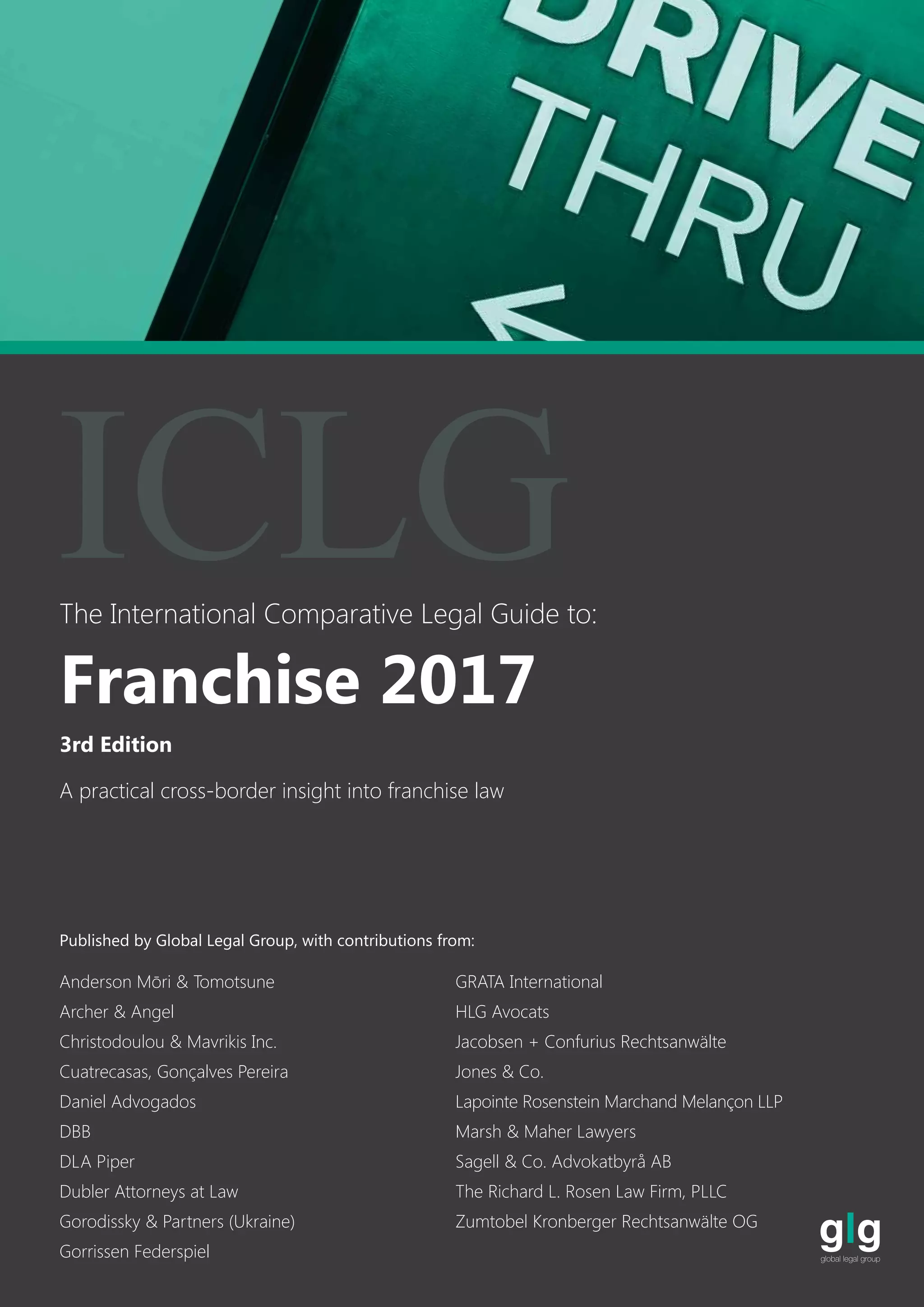 ICLG FRANCHISE 2017 Legal Guide ( International Legal Guide) | PDF