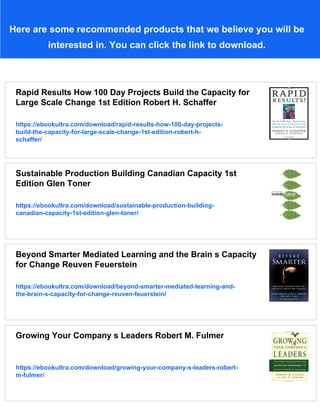 Sustainable Innovation Build Your Company s Capacity to Change the ...