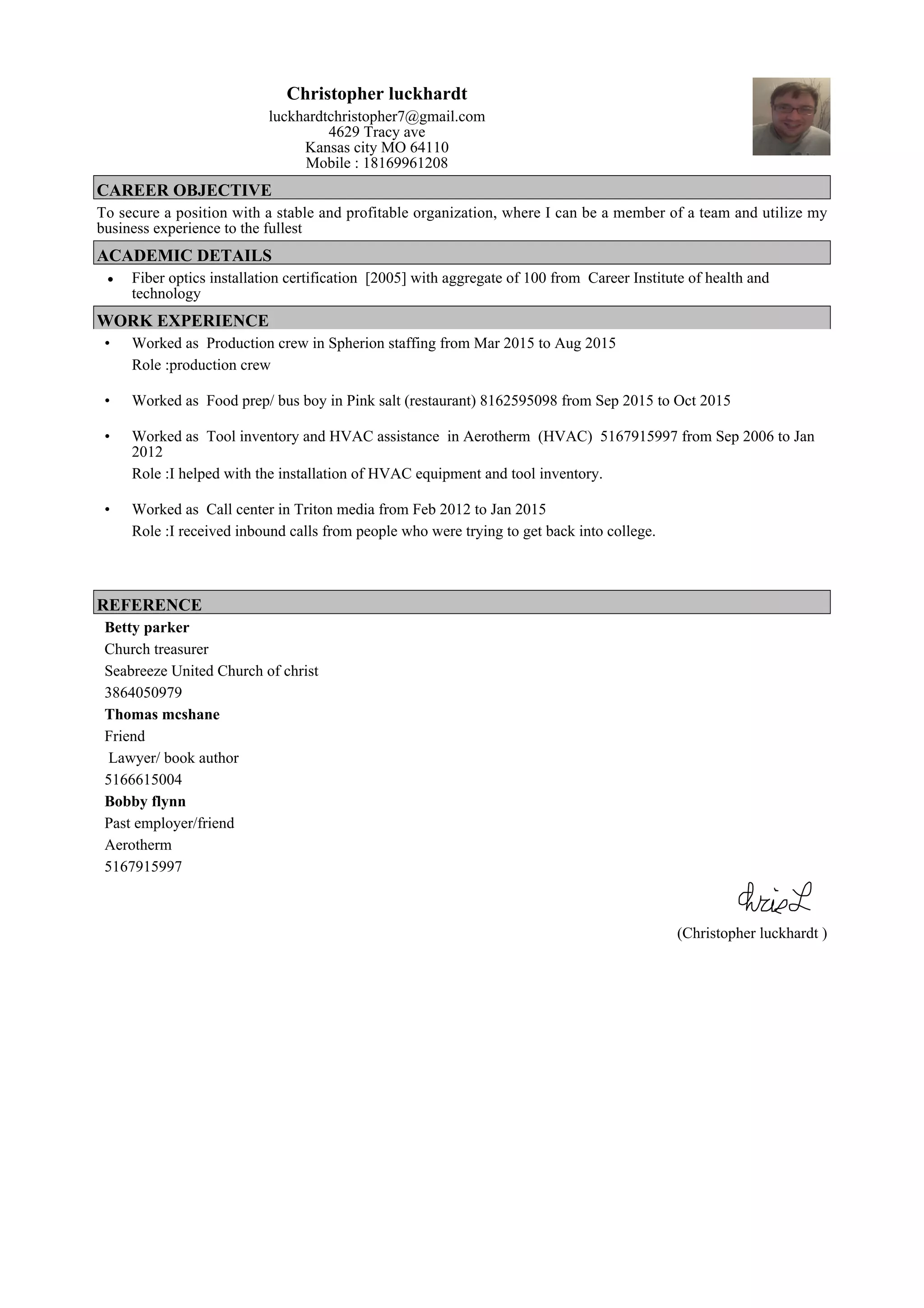 Christopher luckhardt _Professional Resume – 01 | PDF