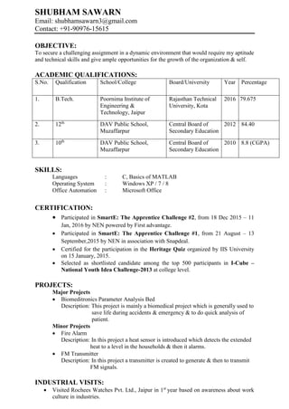 resume_shubham_(1)_-_Copy[1] | PDF