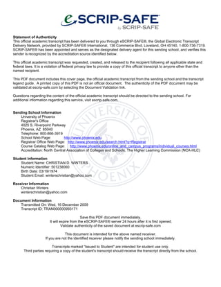 2014 College Transcripts | PDF