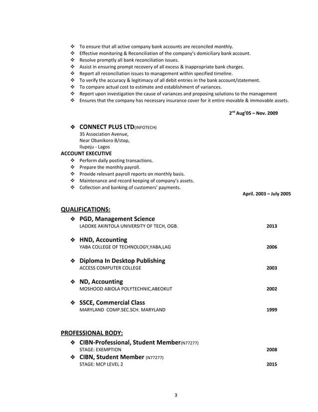 Nick CV | DOC | Business Accounting & Finance | Business