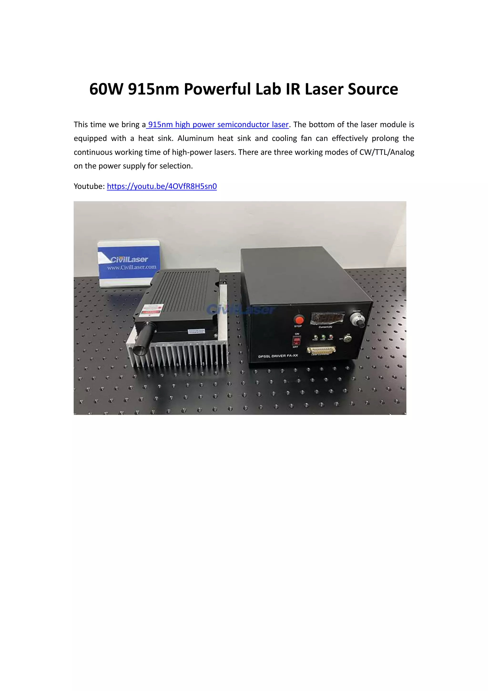 60W IR Invisible Laser 915nm Strong Laser | DOCX