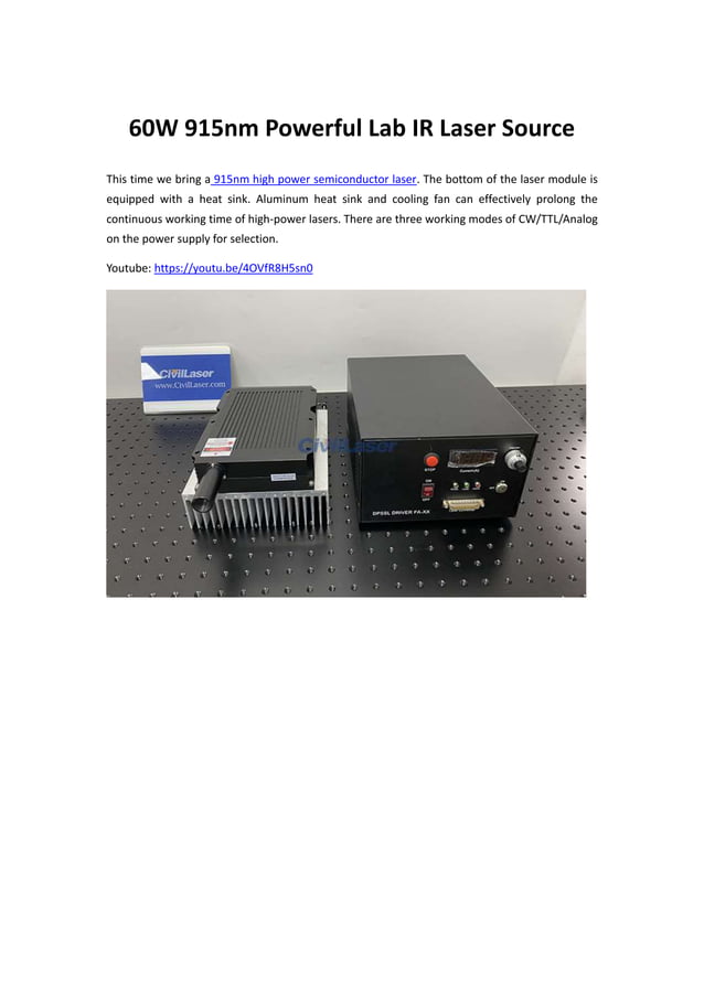 60W IR Invisible Laser 915nm Strong Laser | DOCX