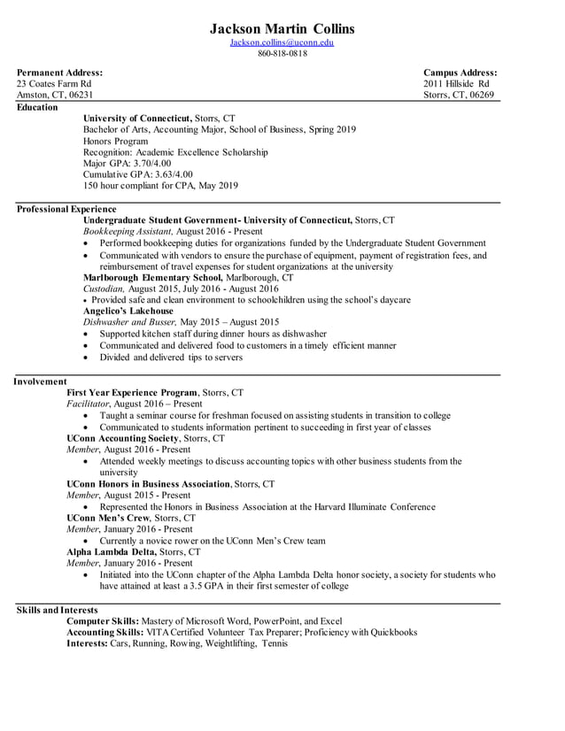 Resume Jackson Collins | PDF