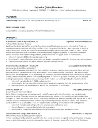 EHRENKRANZ Katherine Resume 2017 | PDF