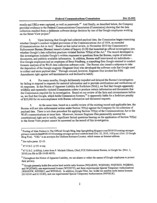 FCC Report on Google Street View Wi-Fi Data Snooping | PDF