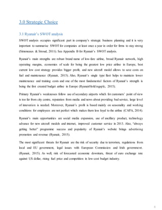 Ryanair industry analysis – A case study report | DOCX