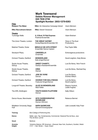 Townsend working cv copy updated pdf | PDF