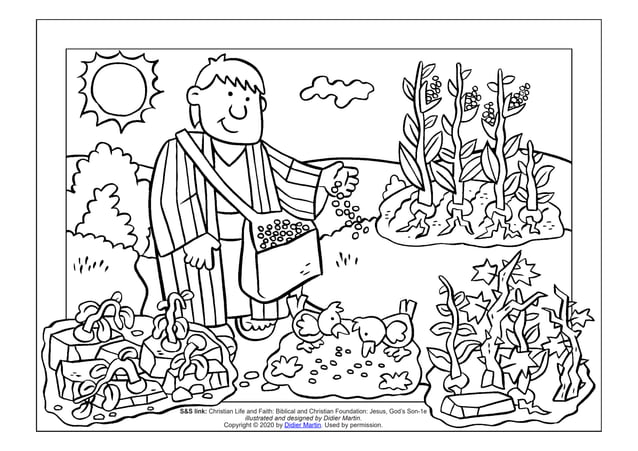 coloring page parables of jesus_the sower | PPT