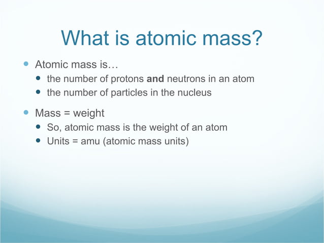 What is Atomic Mass? | PPT | Chemistry | Science