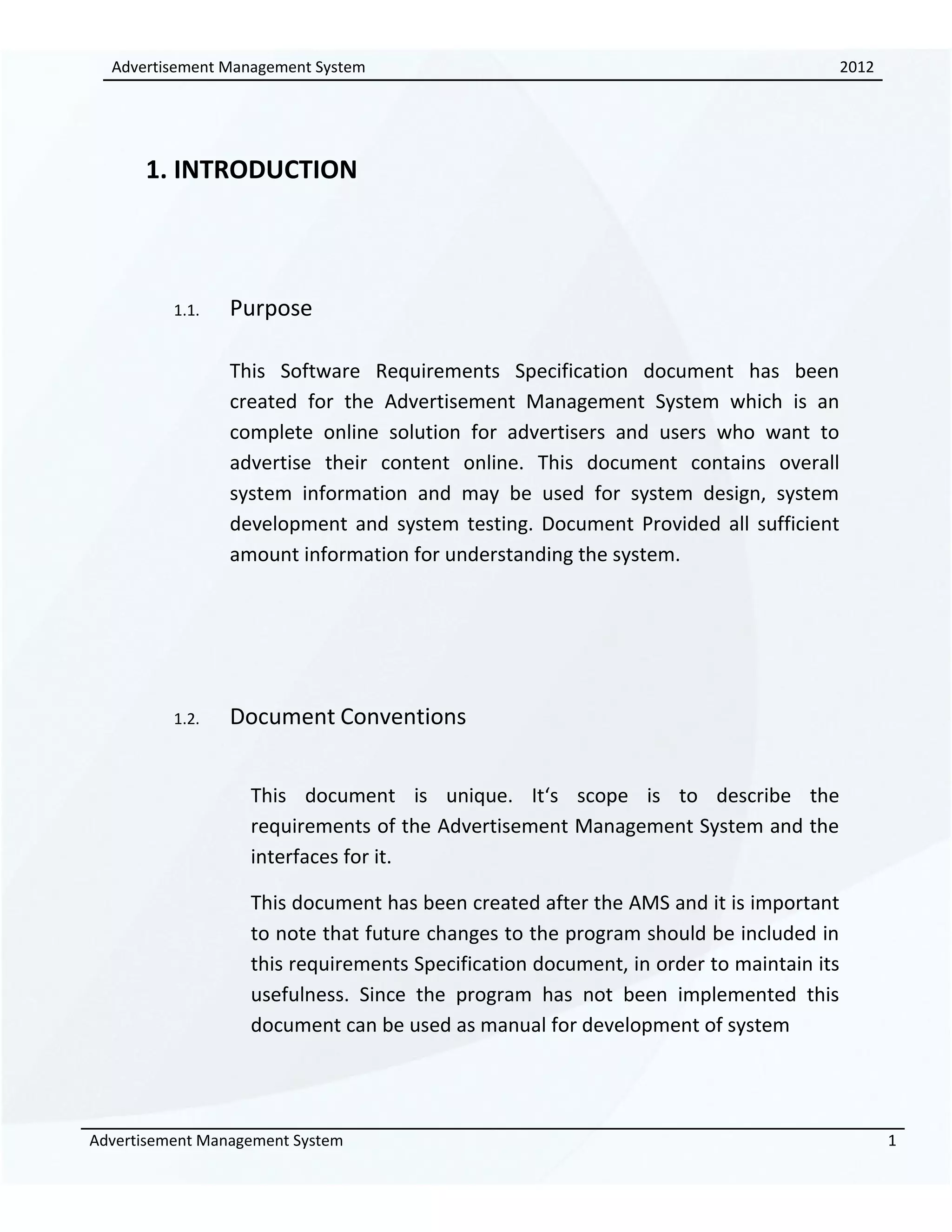 91743410 advertisement-management-system-srs | DOC