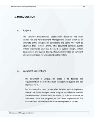 91743410 advertisement-management-system-srs | DOC