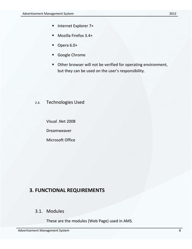 91743410 advertisement-management-system-srs | DOC | Operating Systems ...