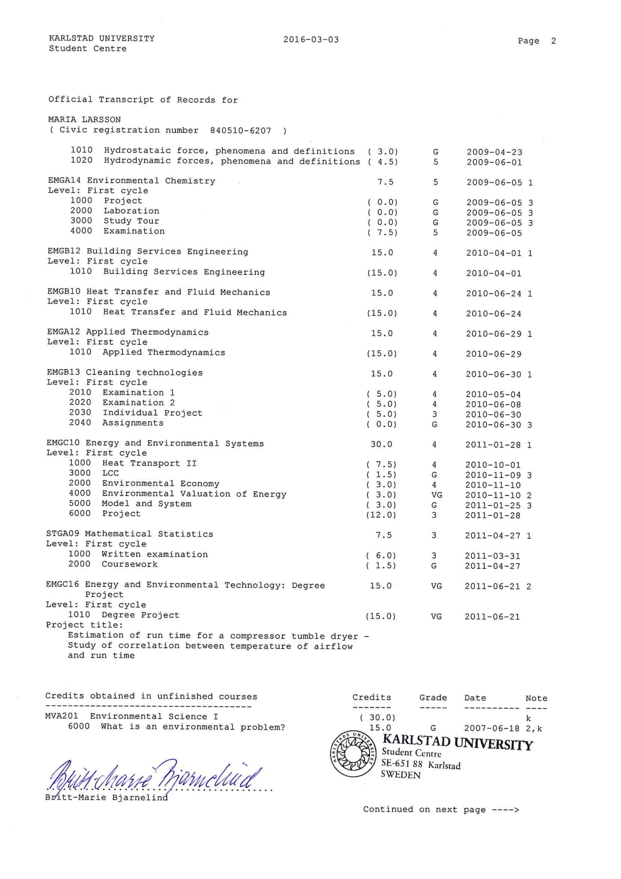 Education transcript | PDF