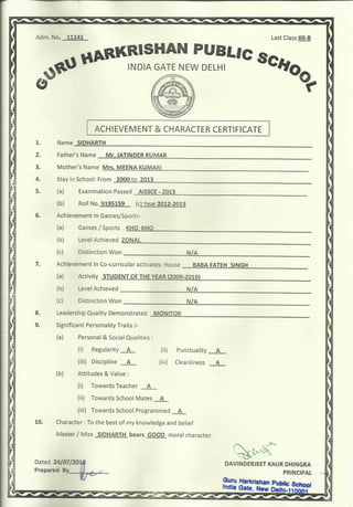 Character Certificate-II | PDF