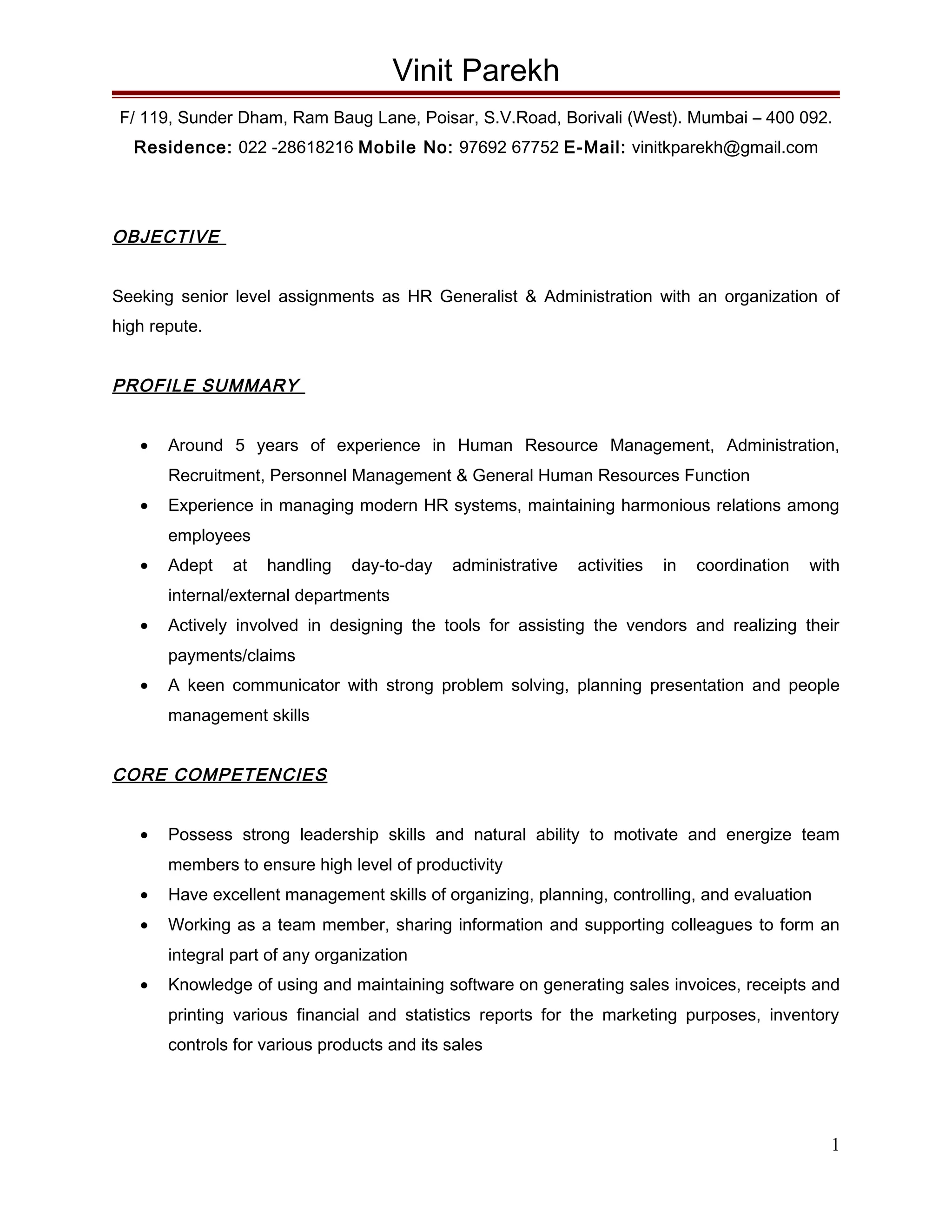 VINIT PAREKH - CV | DOC