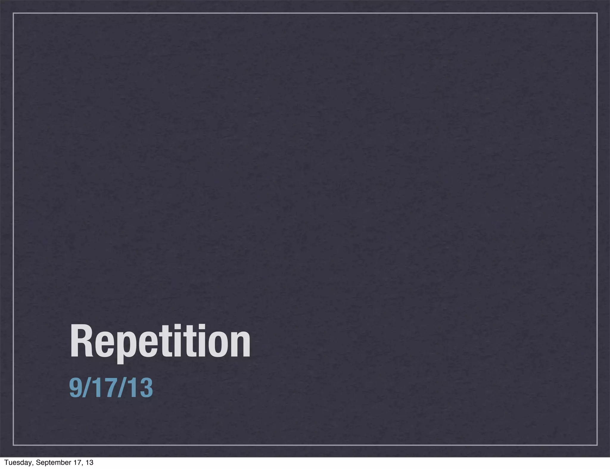 Repetition | PDF