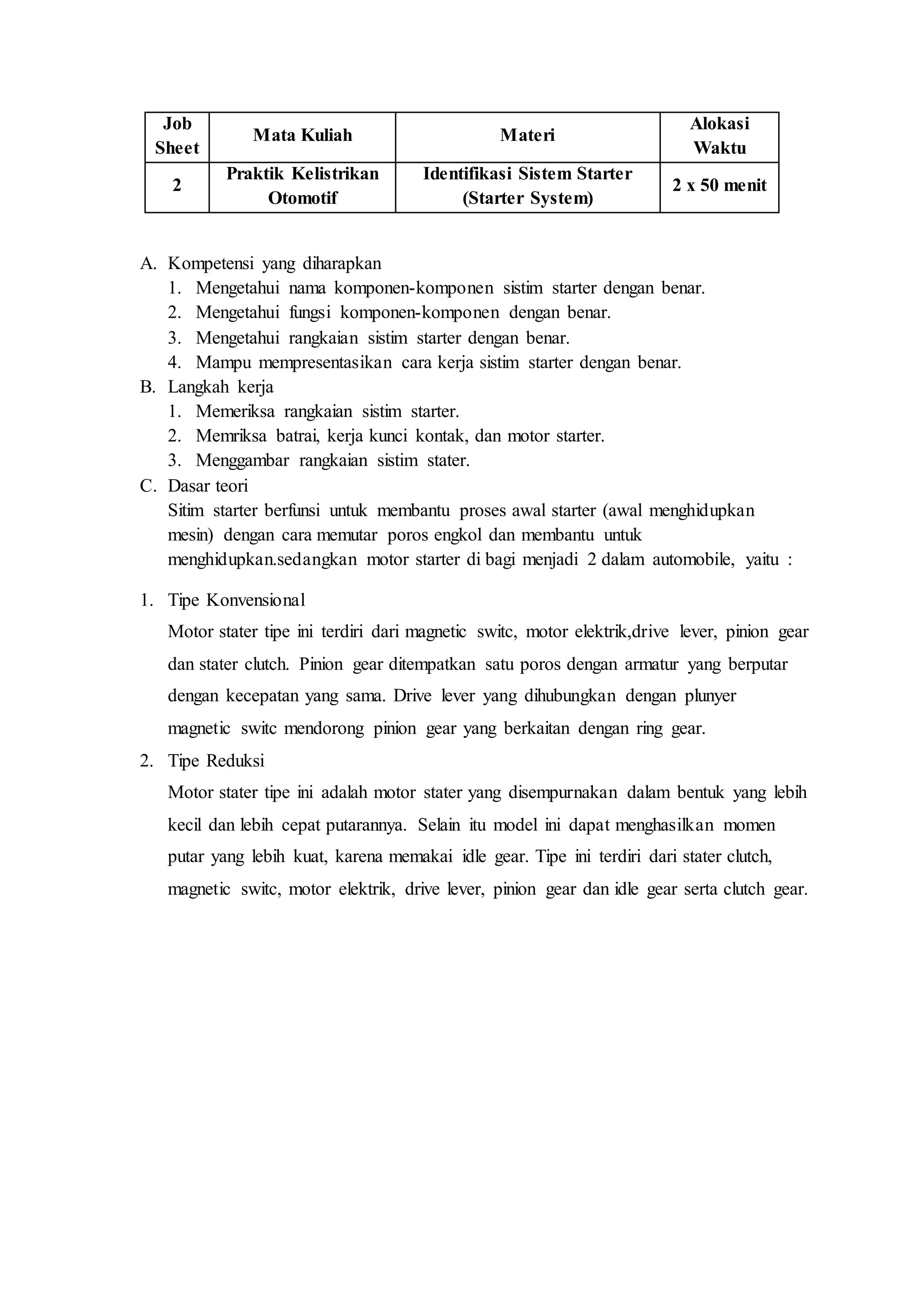 91863795 job-sheet-motor-starter | DOCX