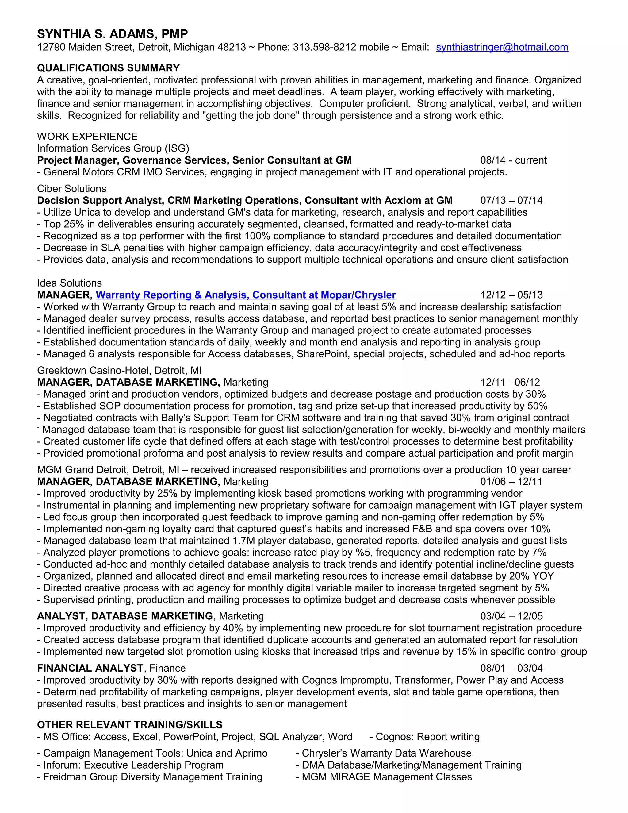 SSA_Resume PMP | DOC