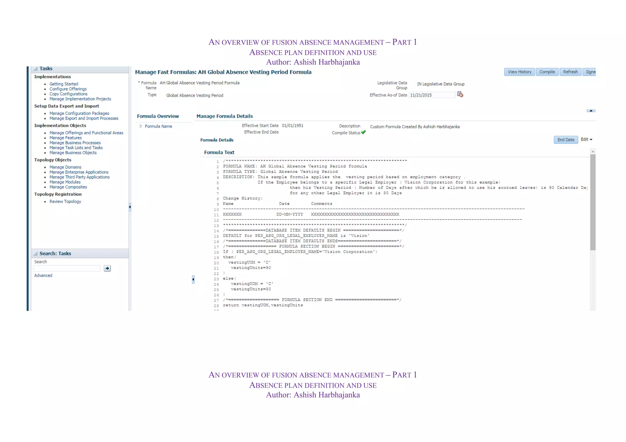 An Overview of Fusion Absence Management Absence Plan Definition and ...