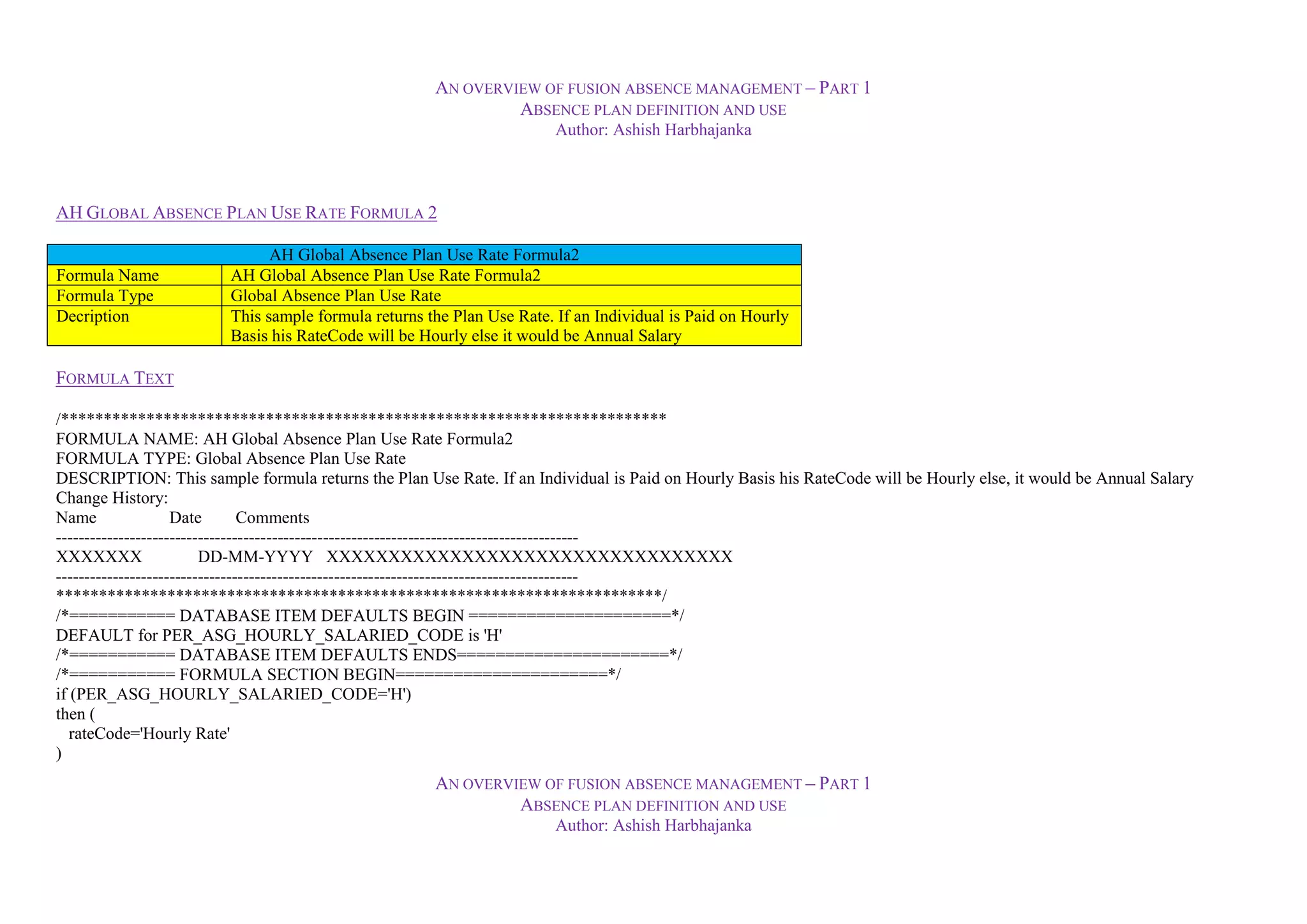 An Overview of Fusion Absence Management Absence Plan Definition and Use | PDF