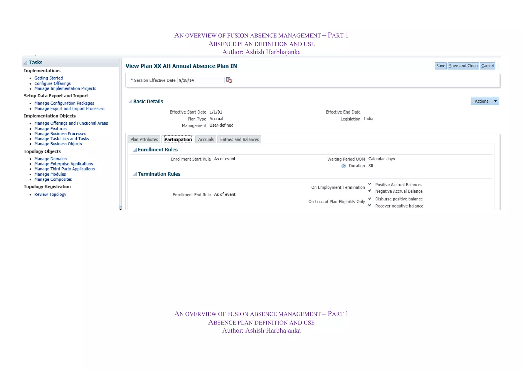 An Overview of Fusion Absence Management Absence Plan Definition and ...
