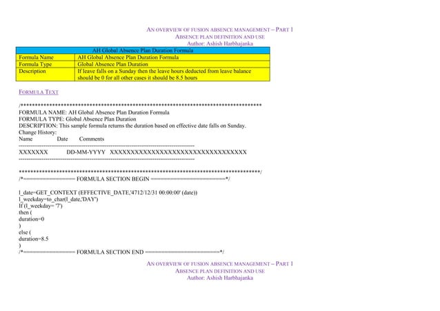 An Overview of Fusion Absence Management Absence Plan Definition and ...