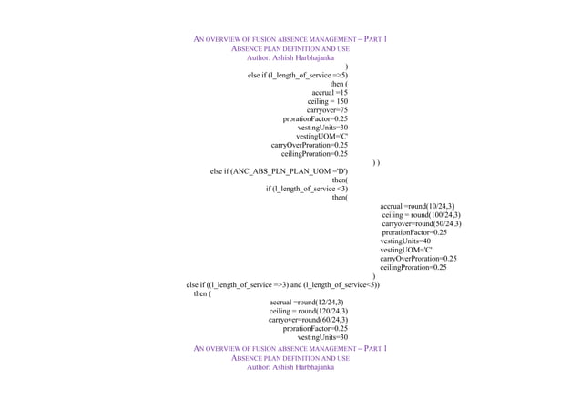 An Overview of Fusion Absence Management Absence Plan Definition and ...