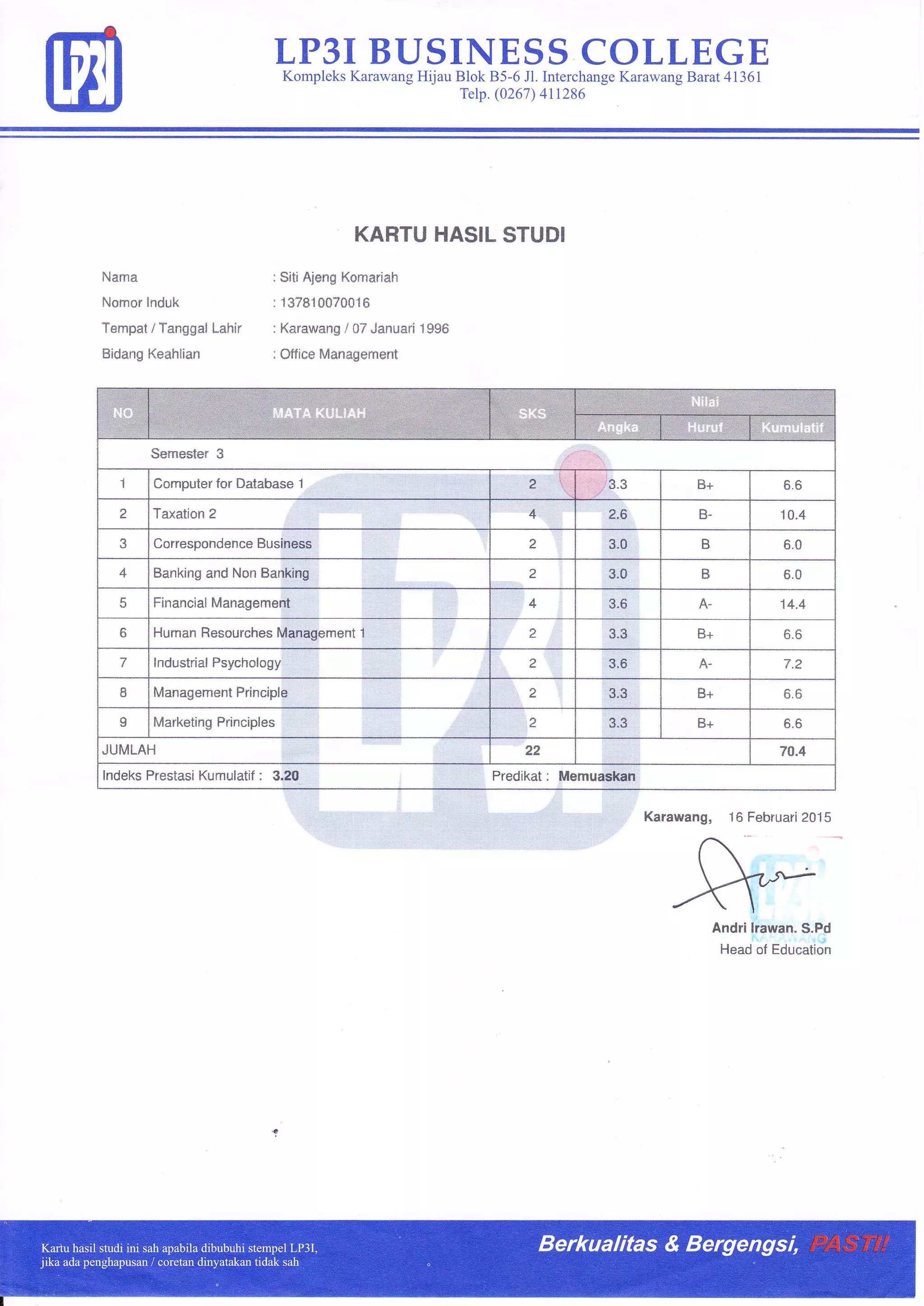 KHS Semester 3 | PDF