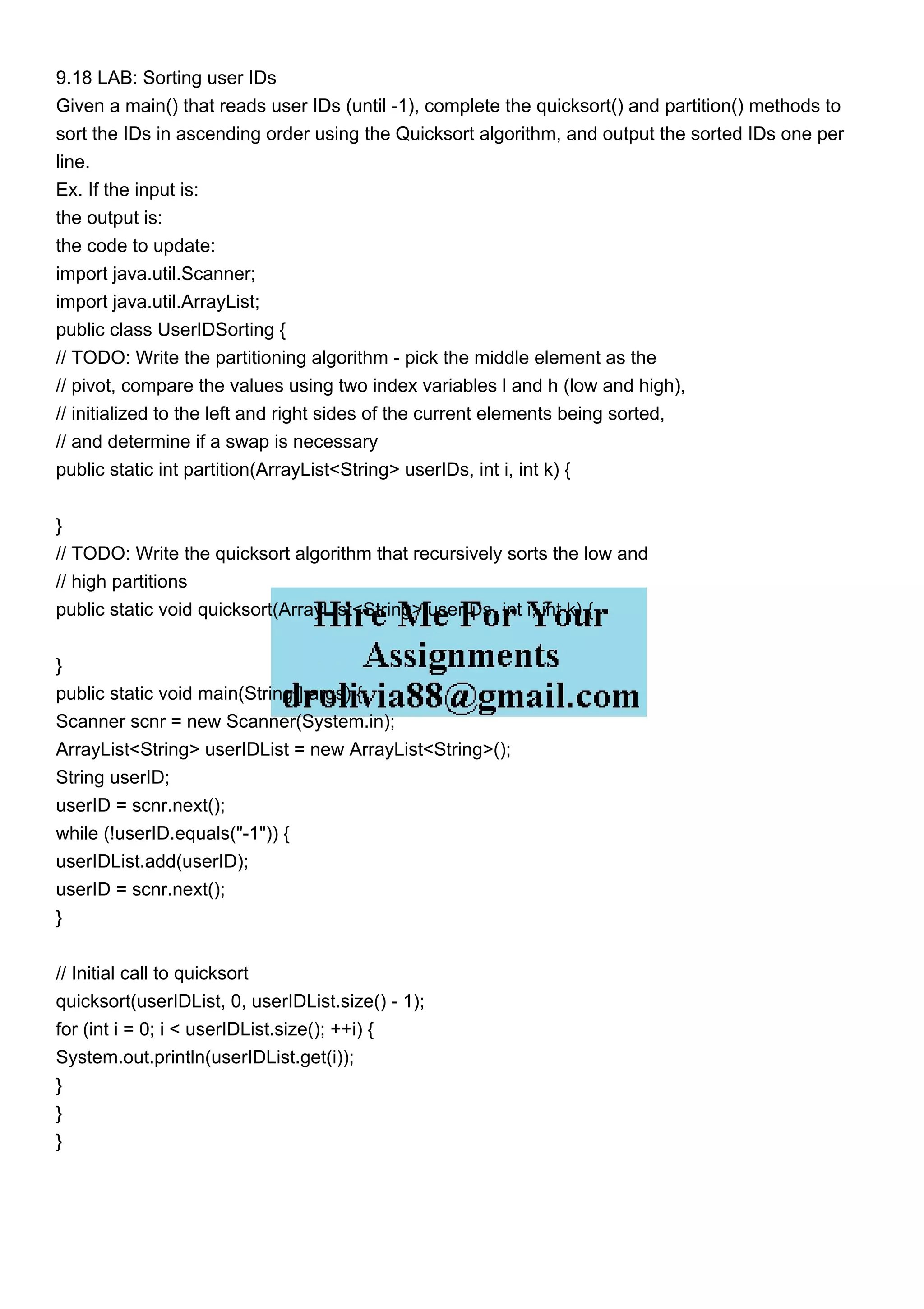 918 LAB Sorting user IDs Given a main that reads user ID.pdf