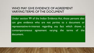EXCLUSION OF ORAL BY DOCUMENTARY EVIDENCE | PPTX