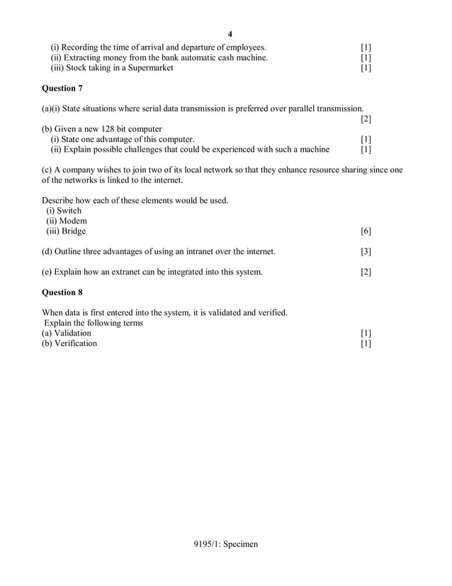 Zimbabwe School Examination Council Advanced Level Computing Paper 1