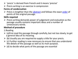 Précis writing 9197203 copy | PPT