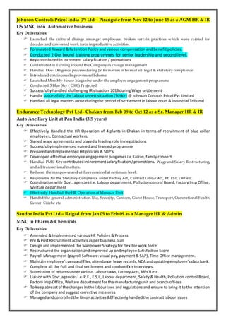 RAMAN RESUME - HR | PDF