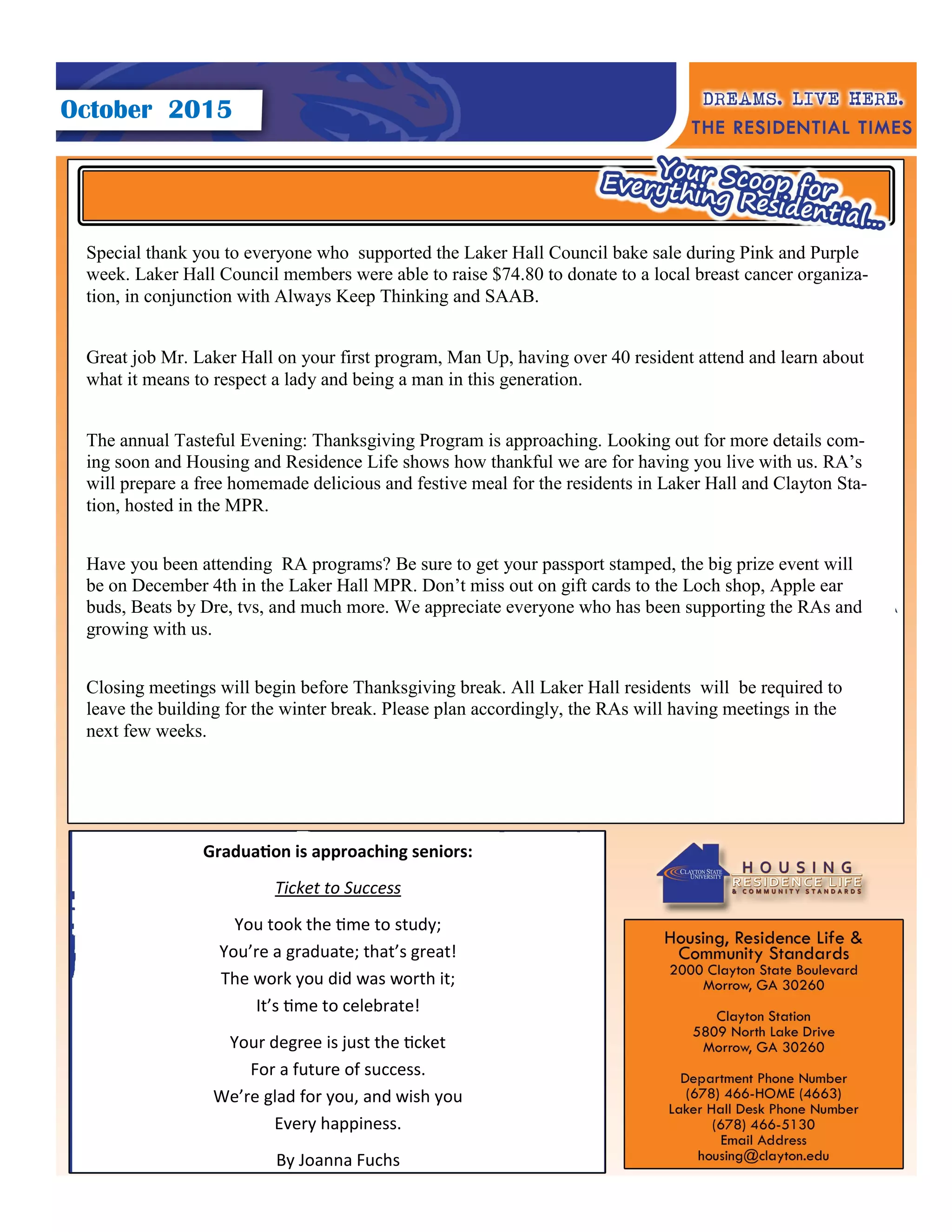 Housing Newsletter October | PDF | Social Networking | Internet