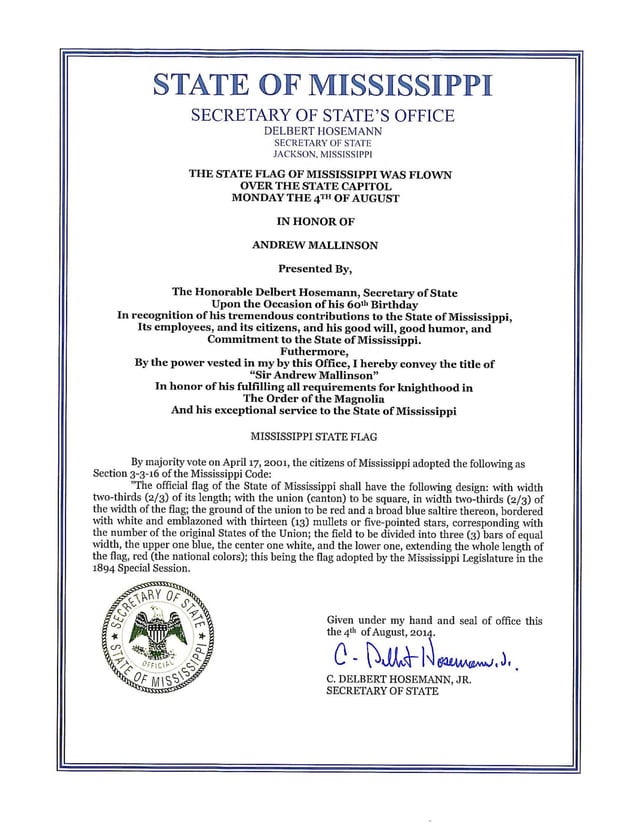 Sir Andrew Mallinson of Mississippi | PDF