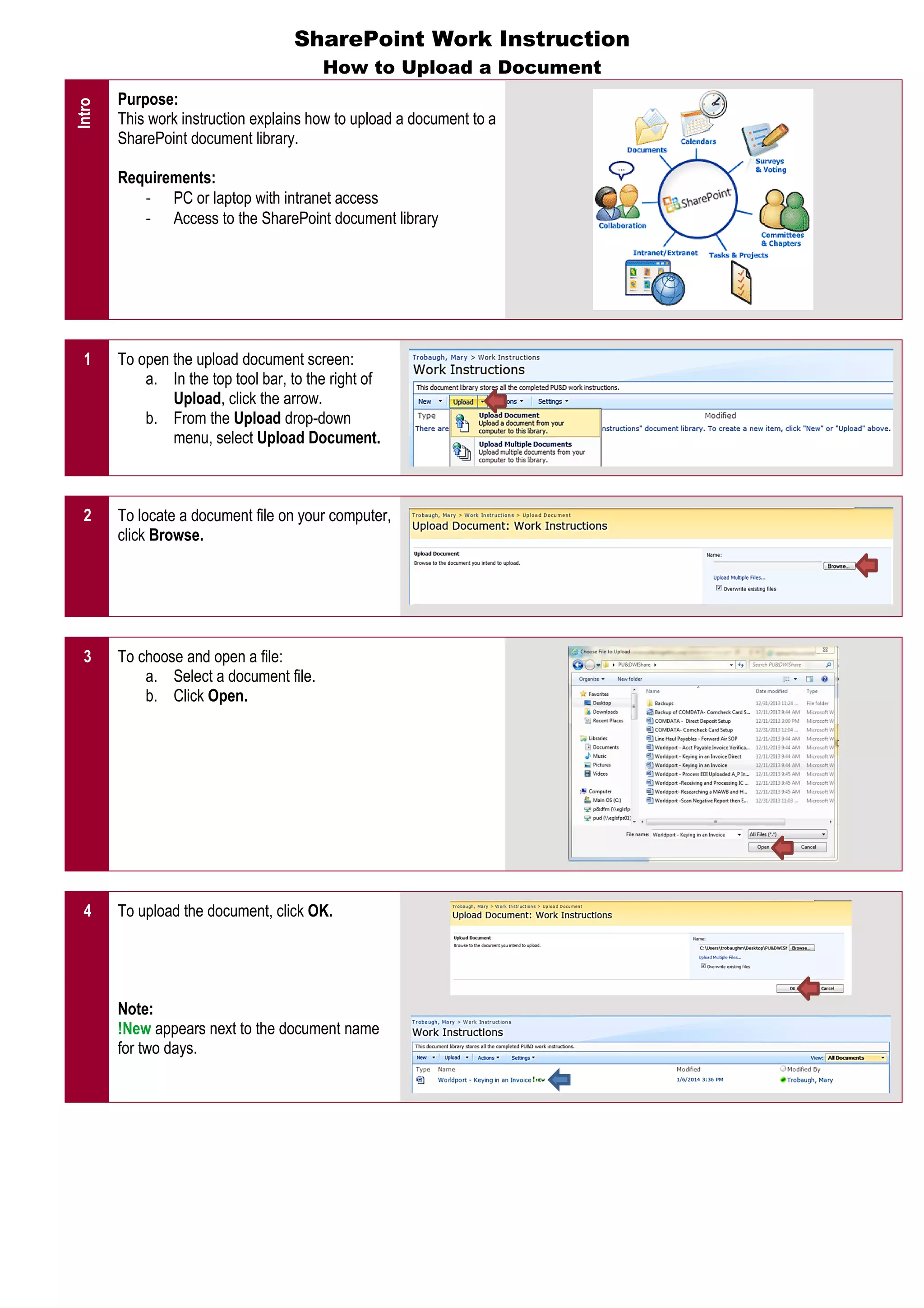 SharePoint - How to Upload a Document | PDF