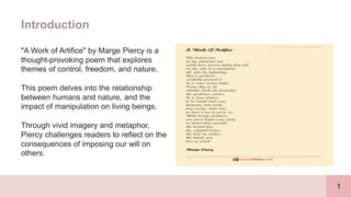 A Work Of Artifice by Marge Piery for class 9 KSB | PPTX