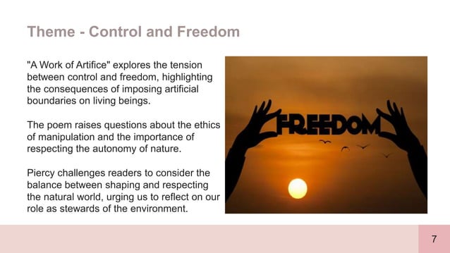 A Work Of Artifice by Marge Piery for class 9 KSB | PPTX