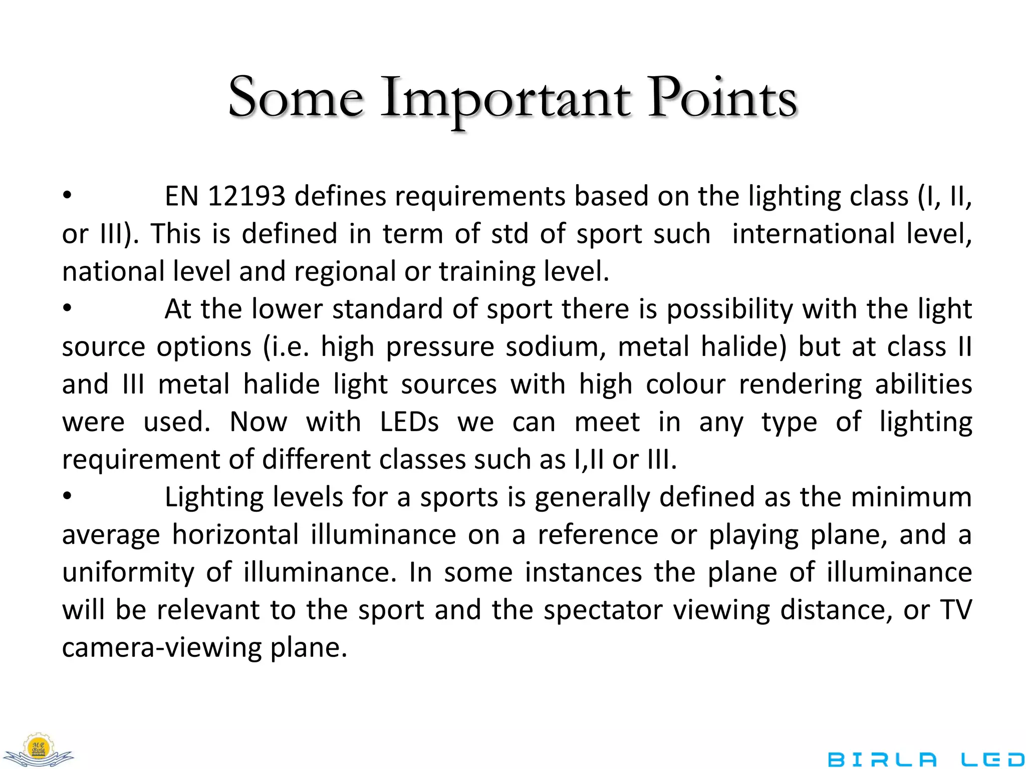 LED Lighitng for Sports | PPTX