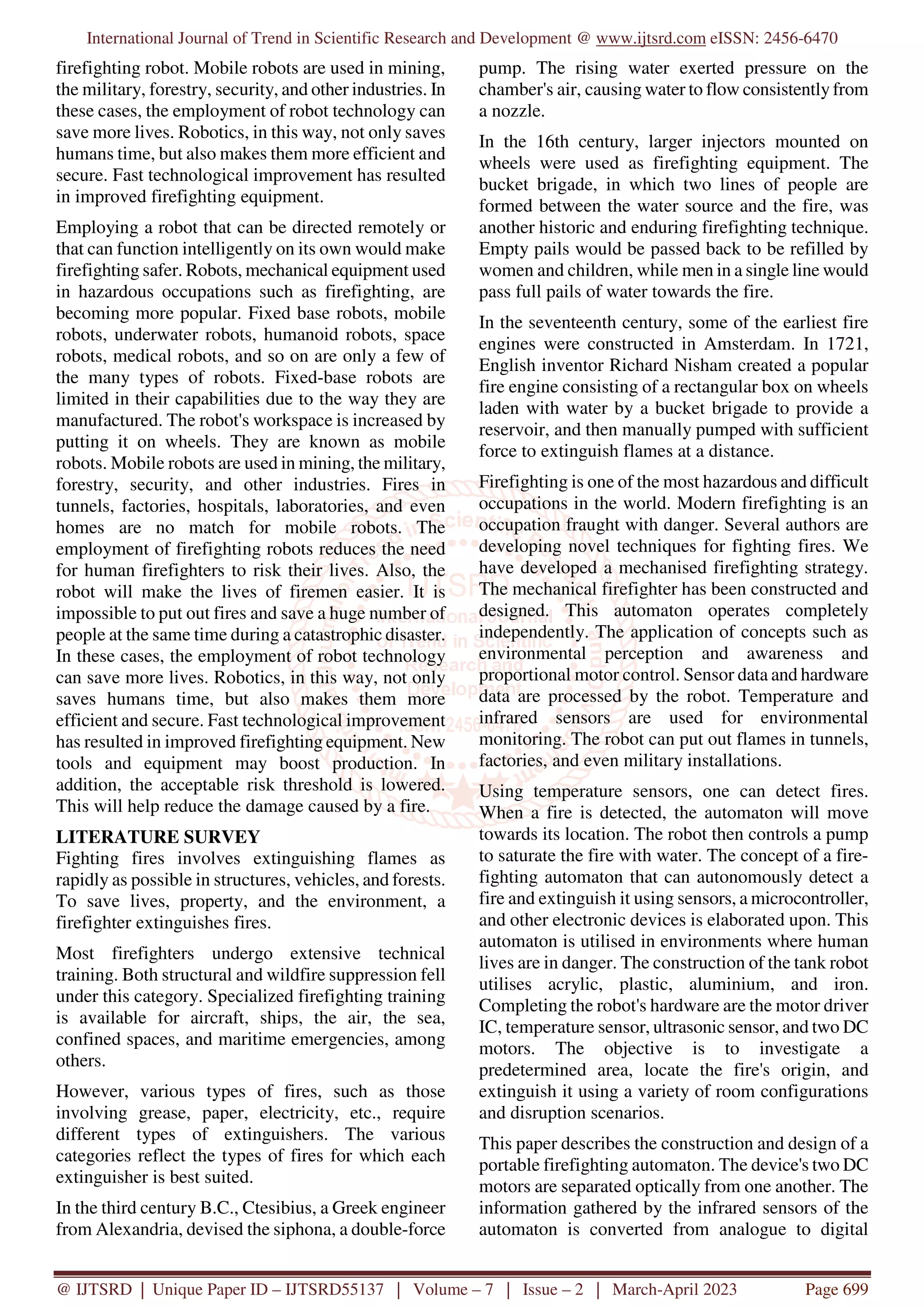 Automatic Fire Extinguisher Robot with Obstacle Avoidance | PDF