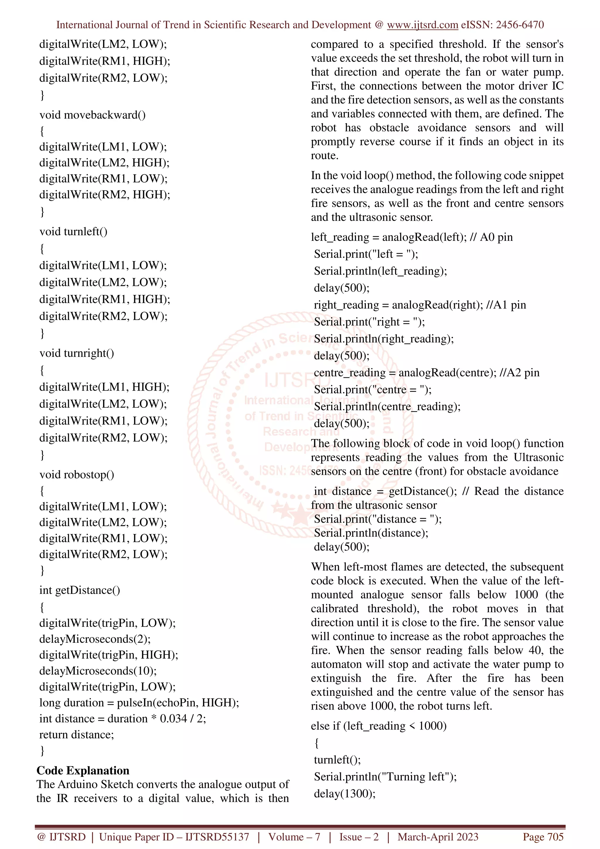 Automatic Fire Extinguisher Robot with Obstacle Avoidance | PDF