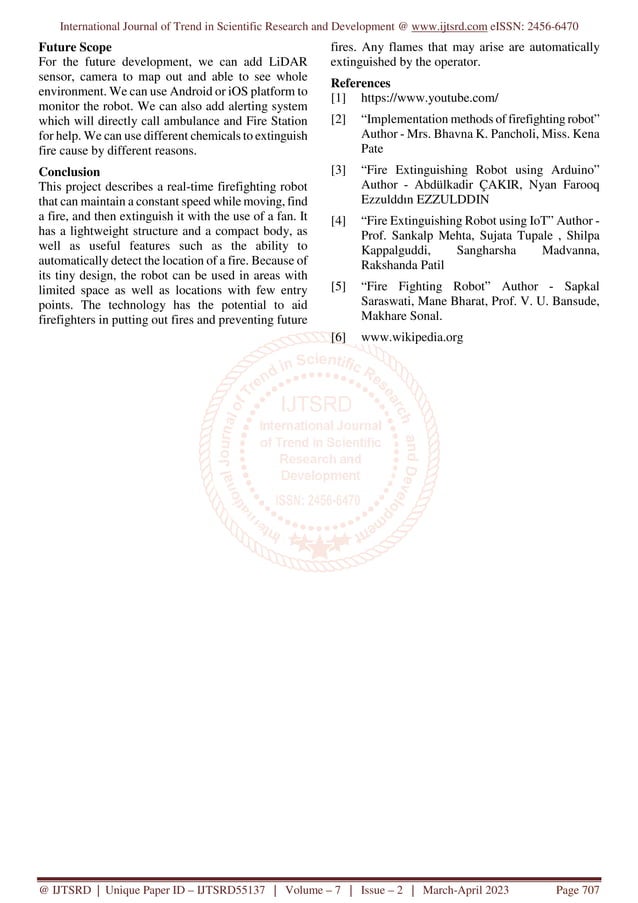 Automatic Fire Extinguisher Robot with Obstacle Avoidance | PDF